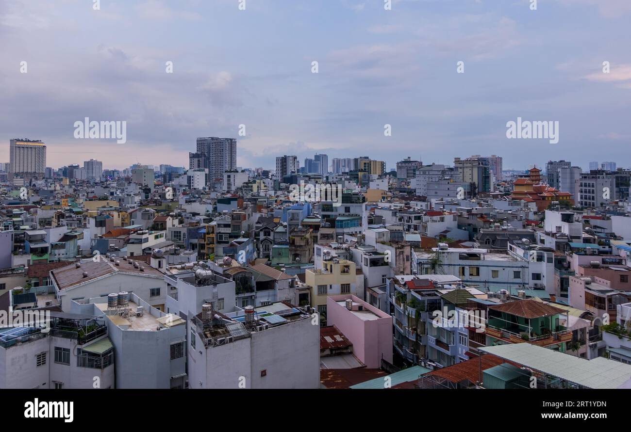 Aerial panoramic view of the city of Saigon (Ho Chi Minh City), Vietnam ...