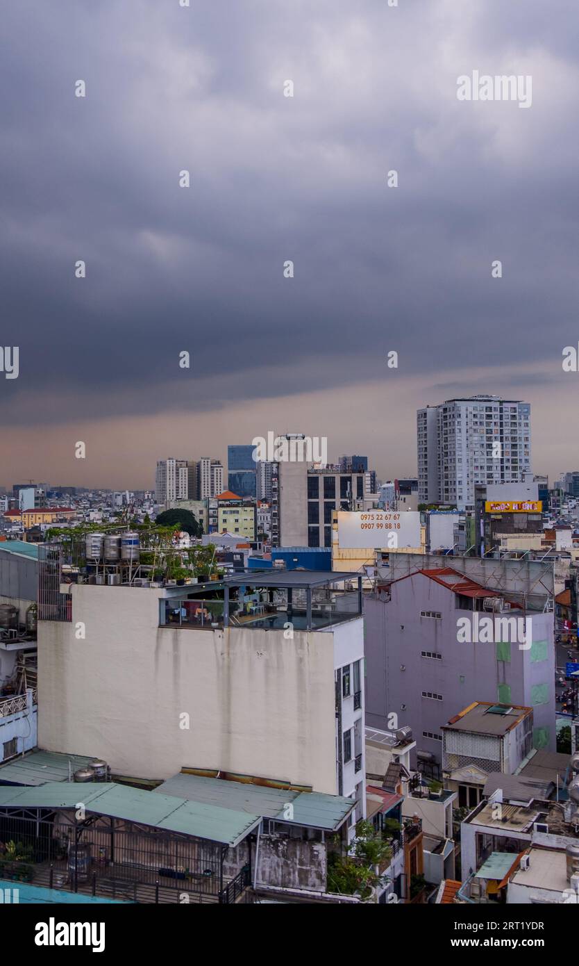Aerial panoramic view of the city of Saigon (Ho Chi Minh City), Vietnam ...