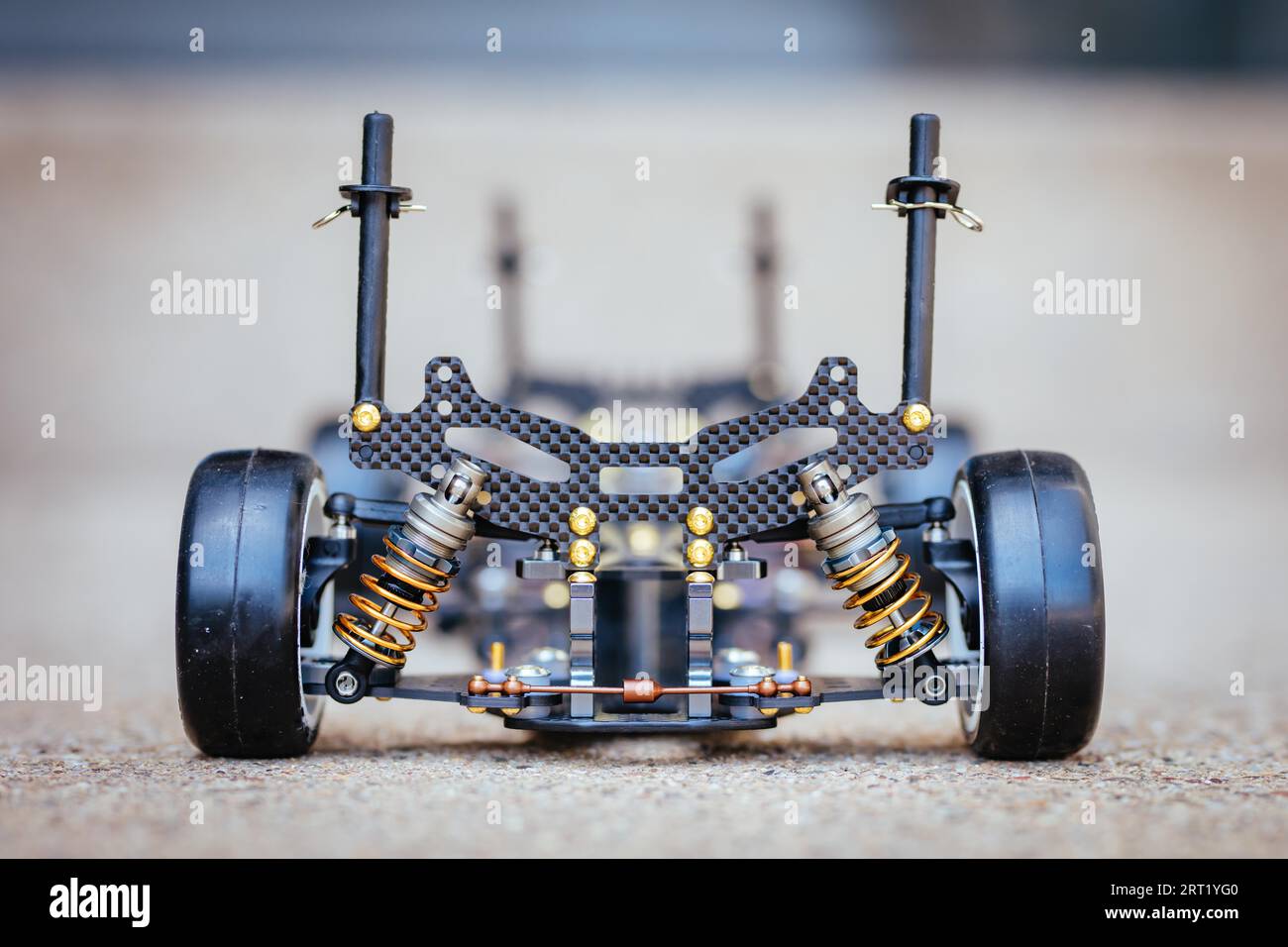 RC car chassis and parts being built to form a radio controlled race ...