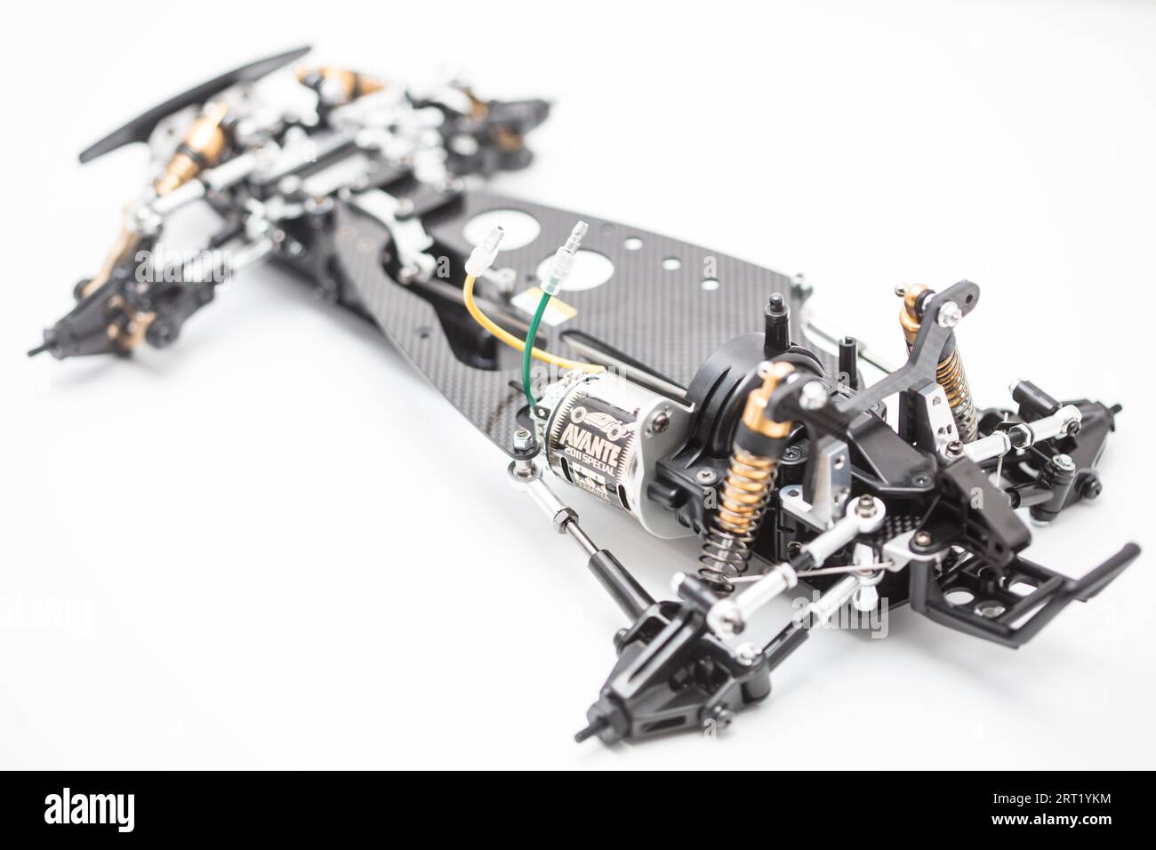 Melbourne, Australia, October 24. 2020: RC car chassis and parts being ...