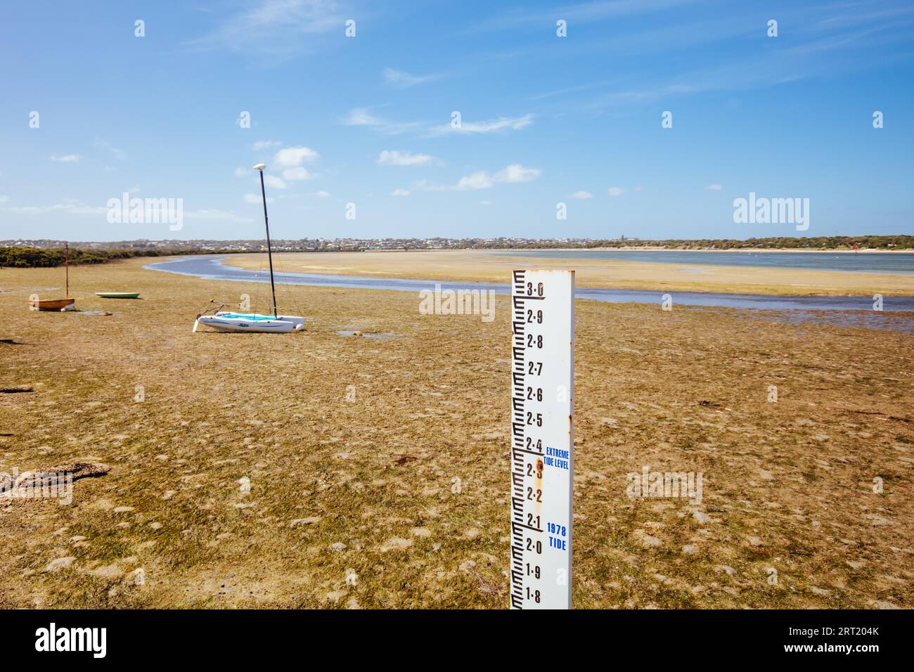The idyllic Barwon River with low tide near Lake Connewarre Wildlife ...