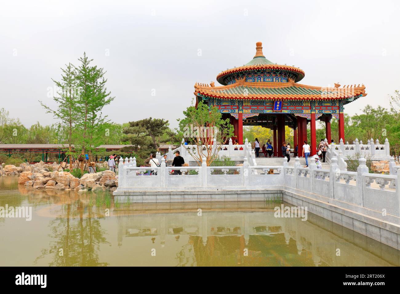 Chinese style architectural landscape in a park, China Stock Photo - Alamy