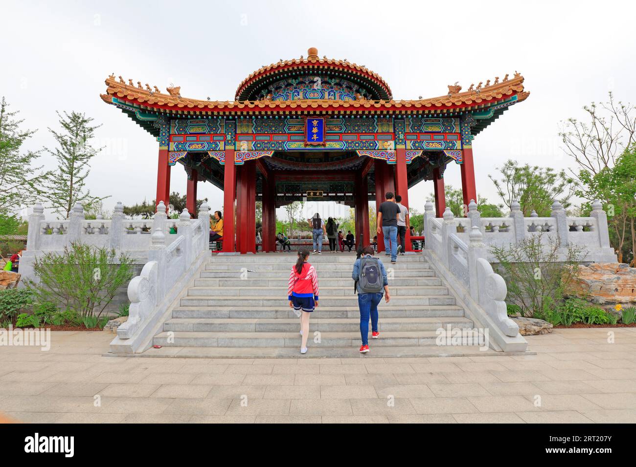 Chinese style architectural landscape in a park, China Stock Photo - Alamy