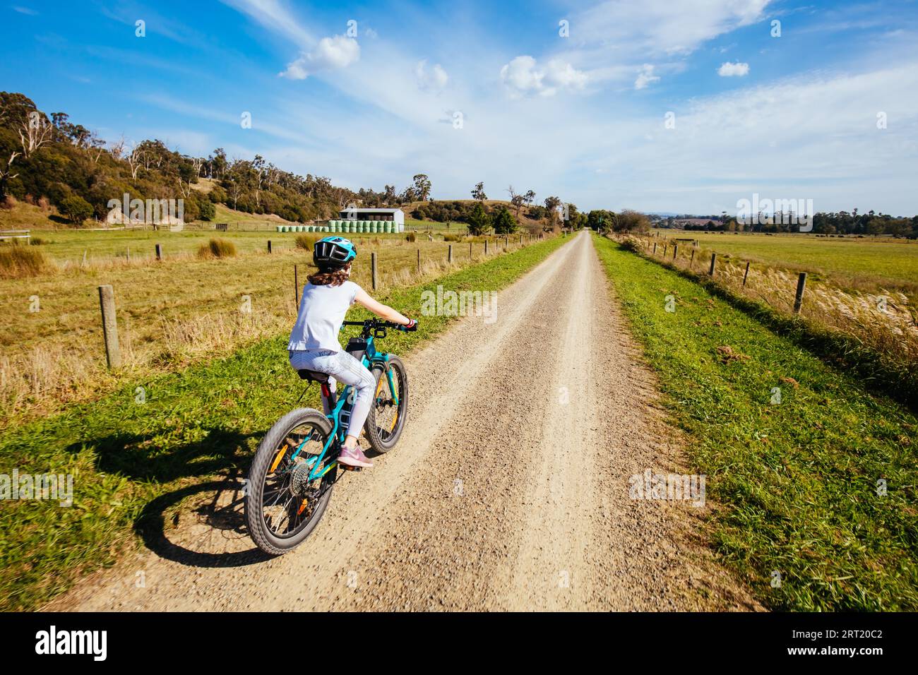 A child cycles at speed in Mt Evelyn on the popular Lilydale to ...