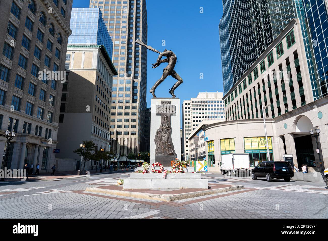 Jersey City, United States, September 19, 2019: The Katyn Memorial ...