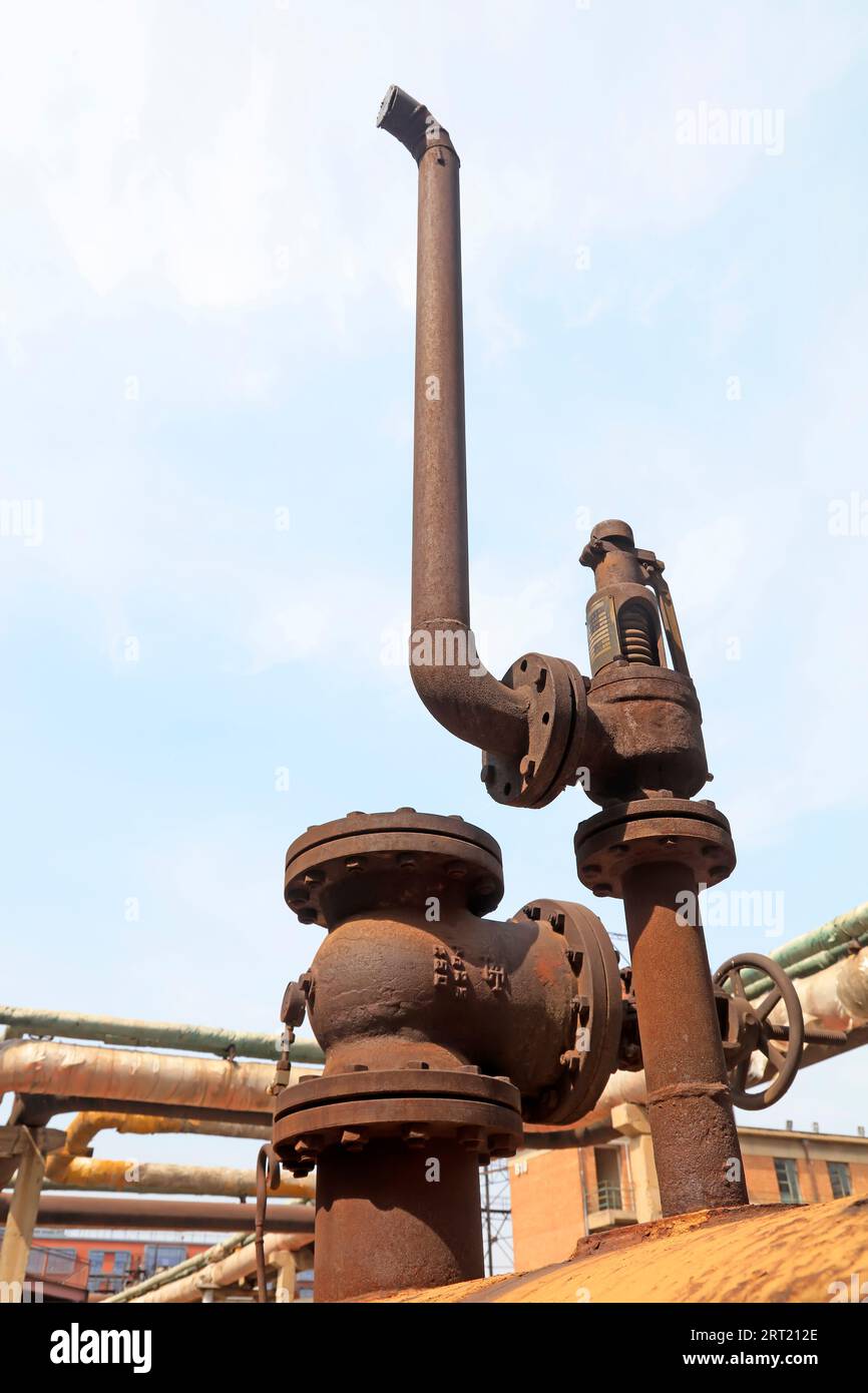 pipeline and fasteners in the factory, closeup of photo Stock Photo - Alamy