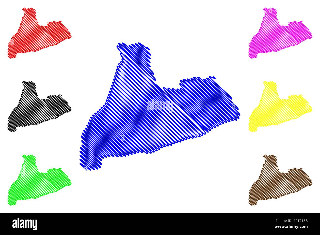 Lake Kaindy (Republic of Kazakhstan) map vector illustration, scribble ...