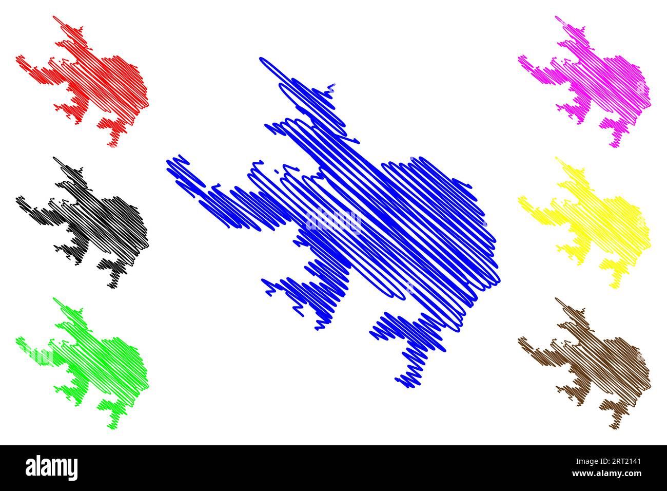 Lake Chengcing (Taiwan, Republic of China, ROC) map vector illustration, scribble sketch Cheng ...