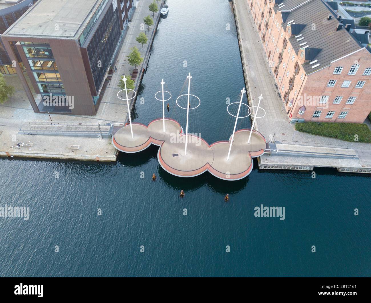 Copenhagen, Denmark, May 27, 2019: Aerial drone view of the modern ...