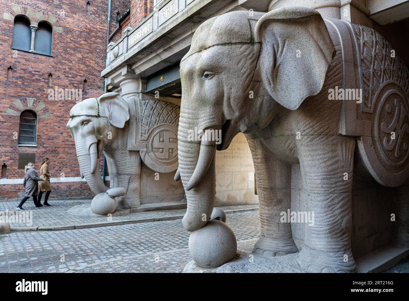 Copenhagen, Denmark, February 14, 2020: The famous elephant gate at the ...