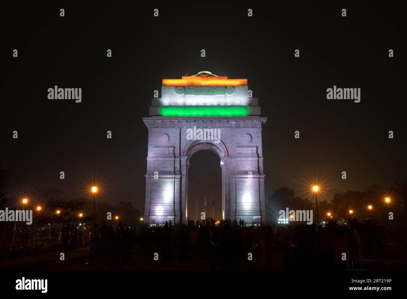 New delhi india gate night hi-res stock photography and images - Alamy