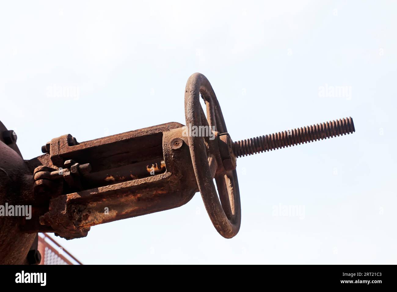 Hand wheel and screw thread, closeup of photo Stock Photo - Alamy