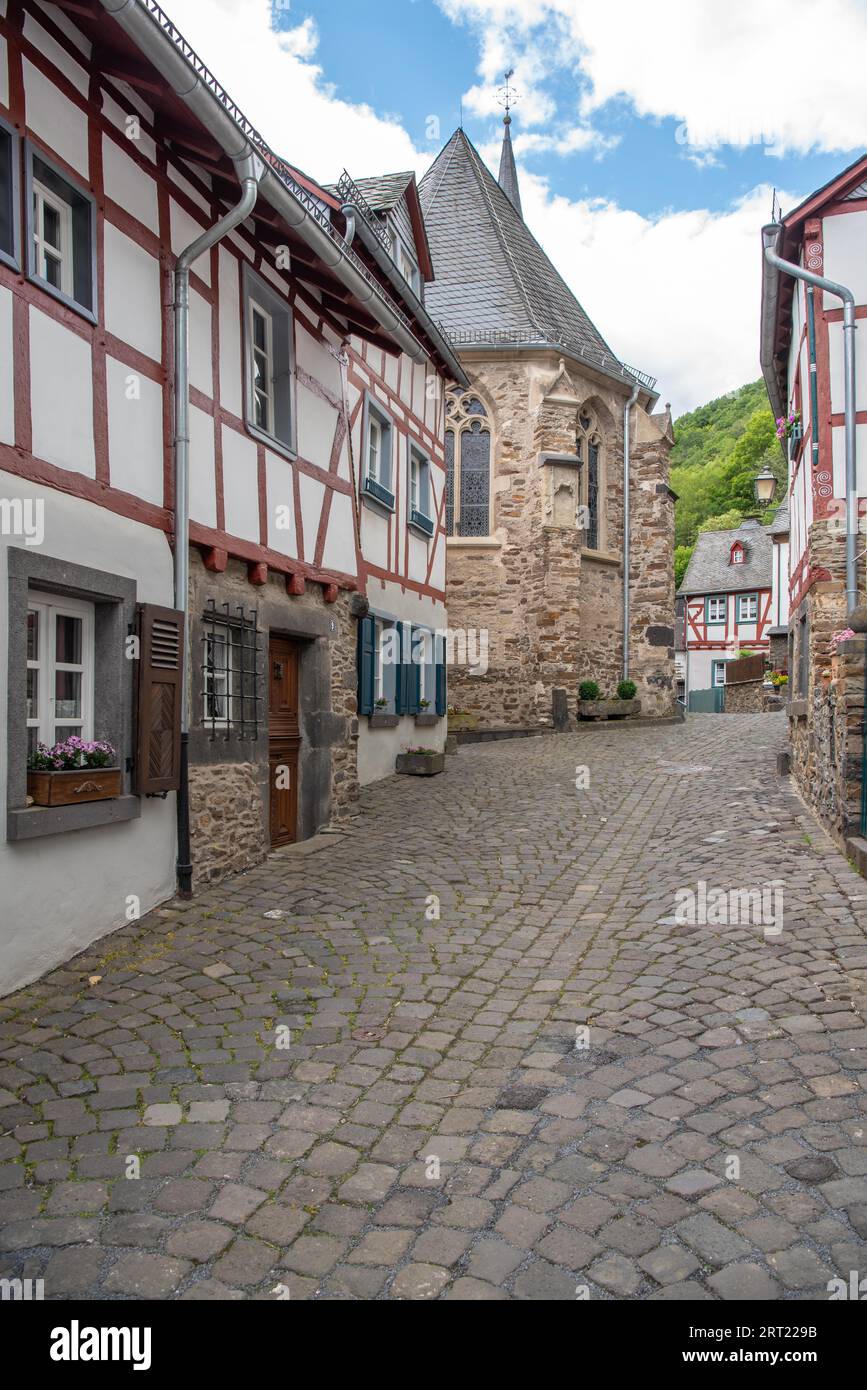 Half-timbered idyll in the Elzbach valley near Monreal Stock Photo - Alamy