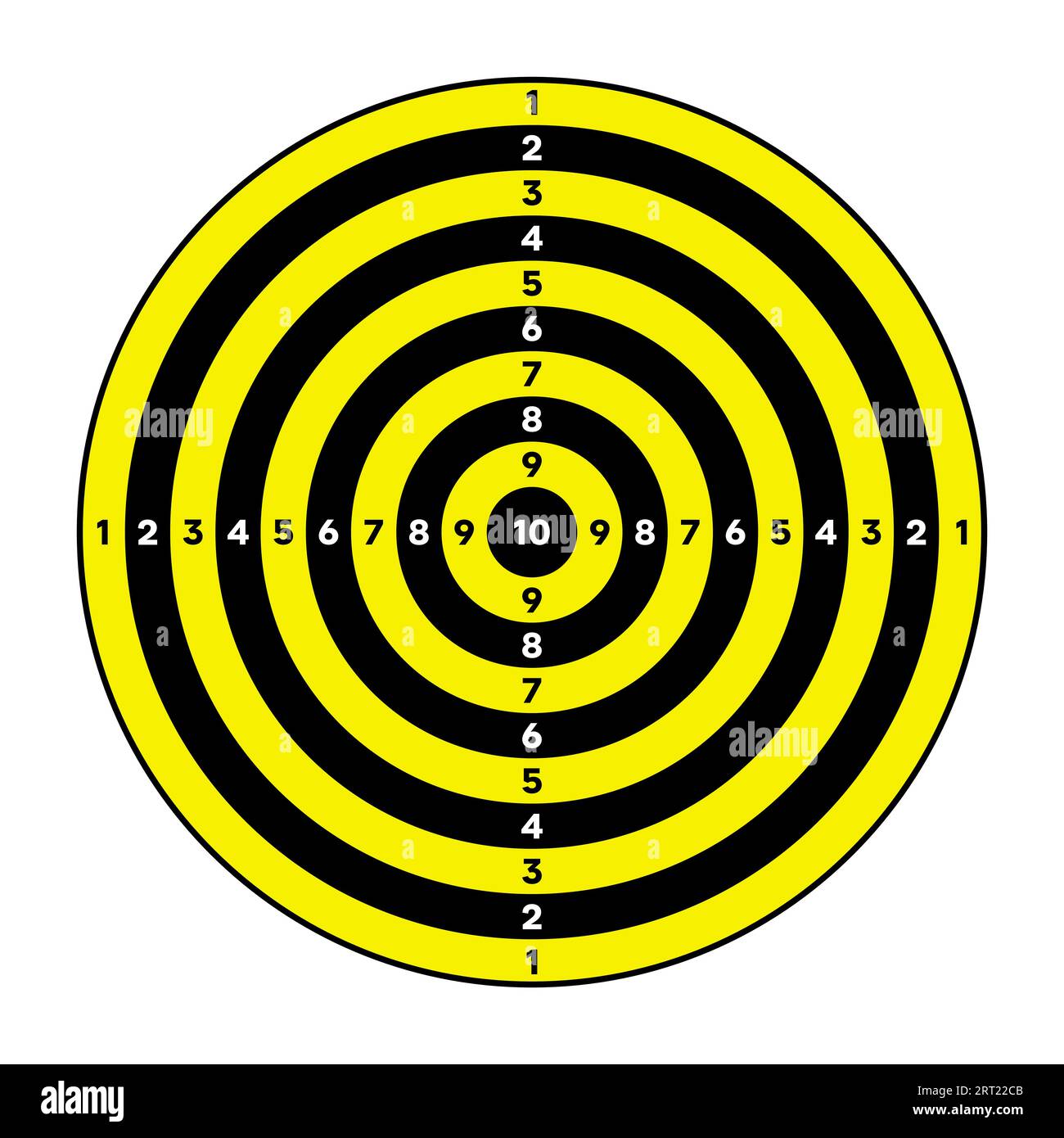 Shooting range paper target with divisions, marks and numbers. Archery ...