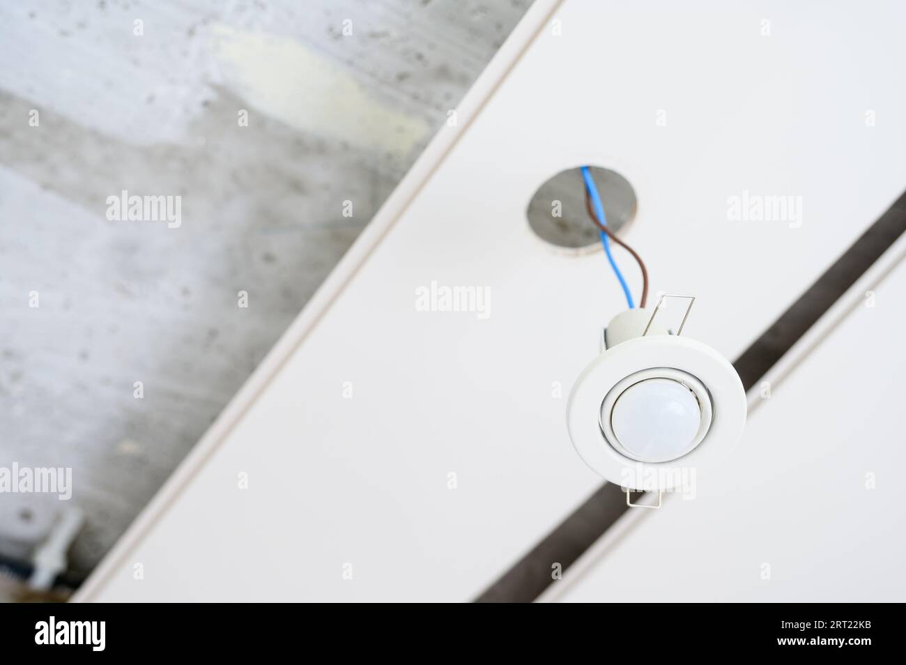 Metal frame of suspended ceilings. Making of false ceilings Stock Photo ...