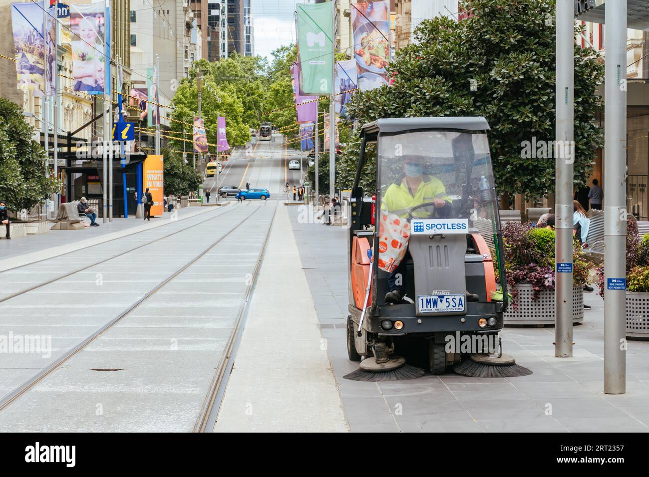 Melbourne, Australia, October 27, 2020: City life in Bourke St begins ...