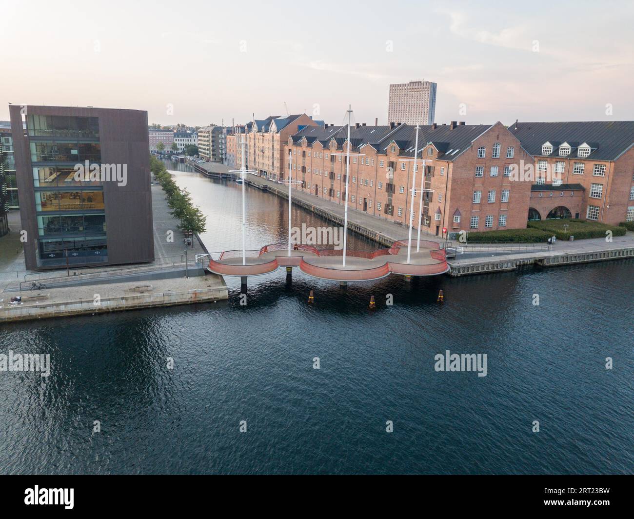 Copenhagen, Denmark, May 27, 2019: Aerial drone view of the modern ...