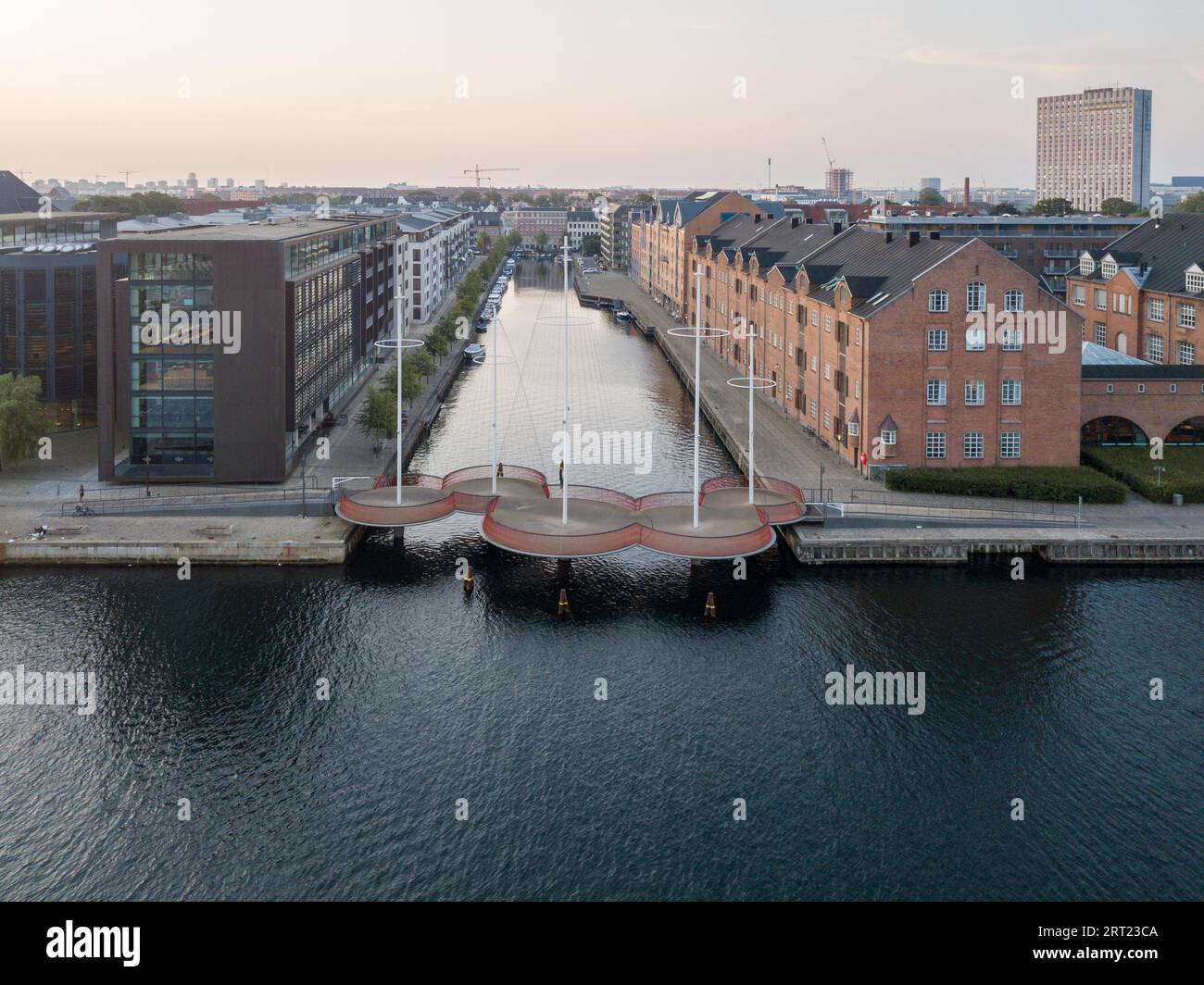 Copenhagen, Denmark, May 27, 2019: Aerial drone view of the modern ...