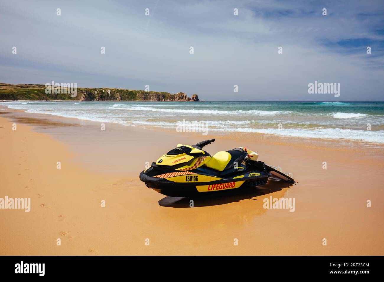 Surf Life Rescue jet skis on Cape Woolamai Surf Beach on Phillip Island ...