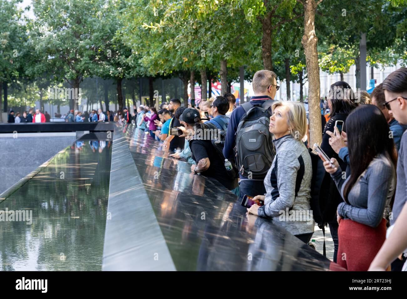 New York, United States of America, September 19, 2019: People standing ...