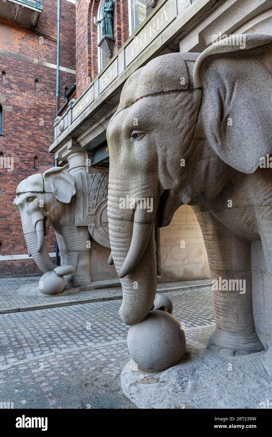 Copenhagen, Denmark, February 14, 2020: The famous elephant gate at the ...