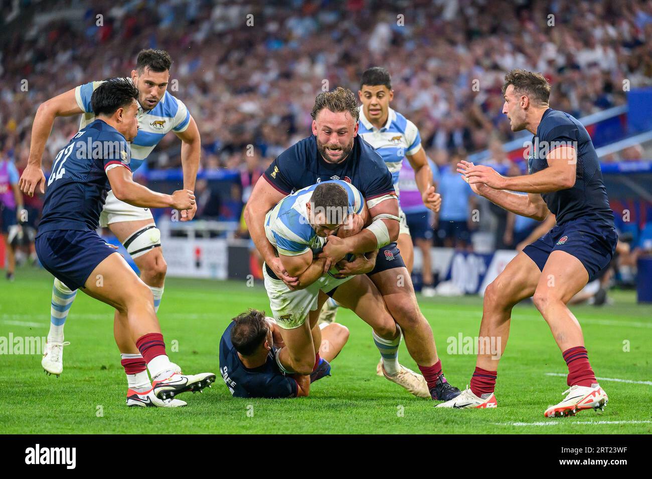 Will Stuart of England tackles Emiliano Boffelli of Argentina during ...