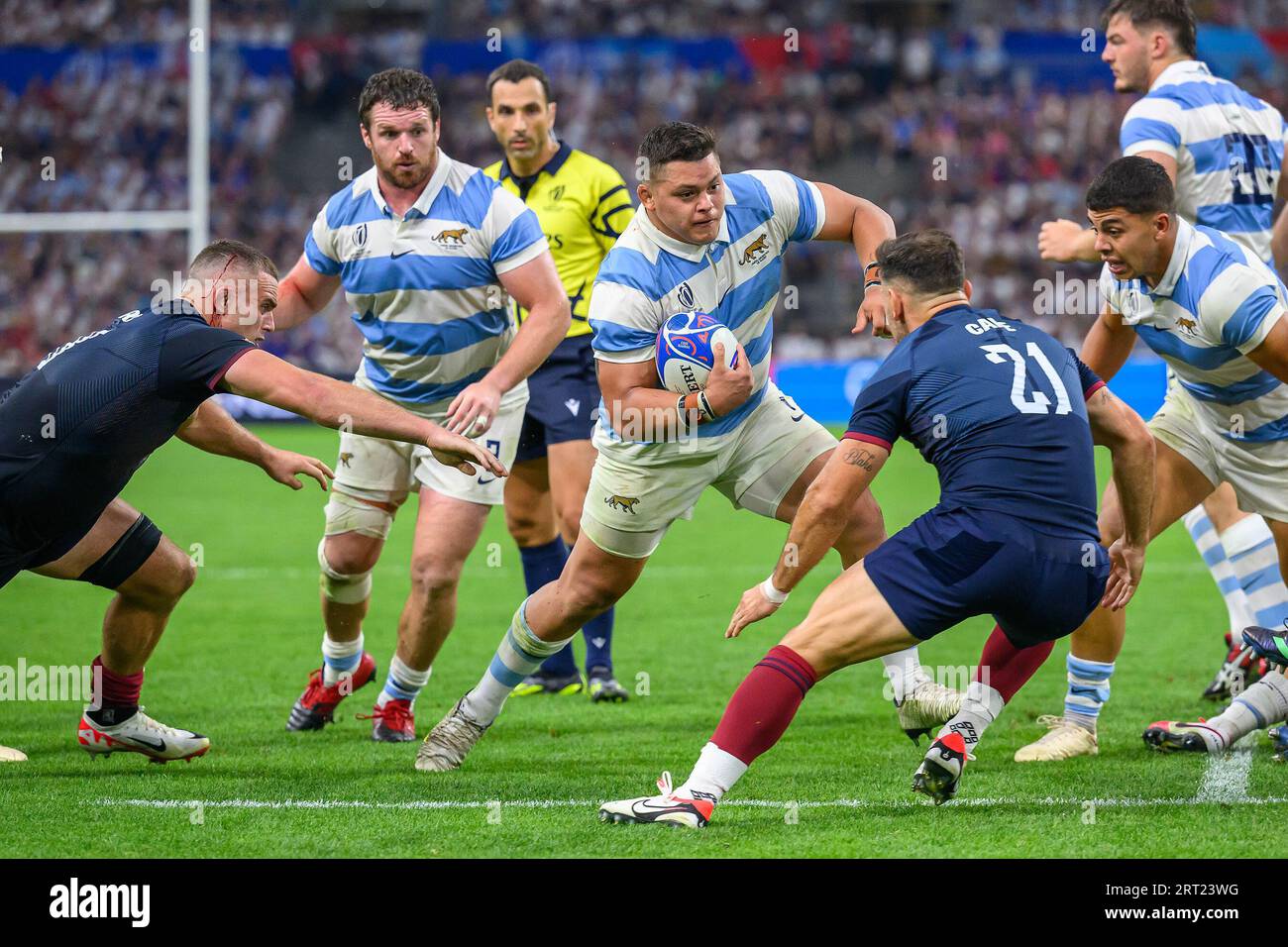 Thomas Gallo of Argentina runs at Danny Care of England during the ...