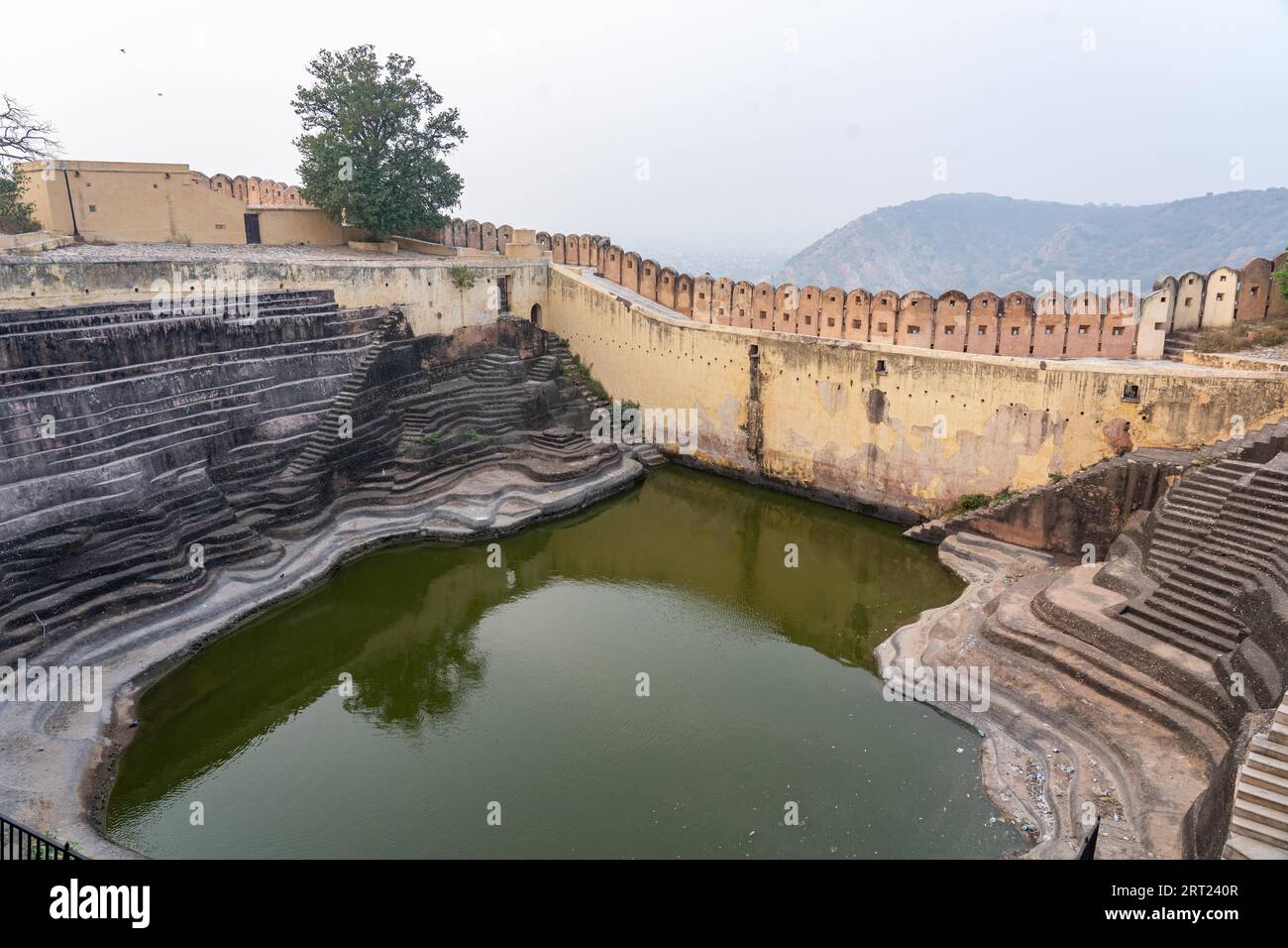 Jaipur, India, December 12, 2019: The historic step well inside ...