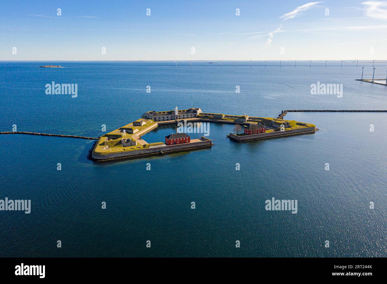 Copenhagen, Denmark, March 08, 2021: Aerial drone view of historic ...