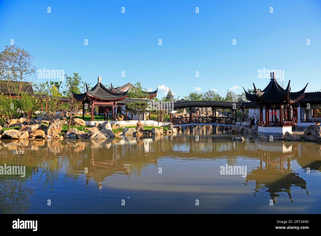 Ancient Chinese traditional landscape architecture scenery Stock Photo ...