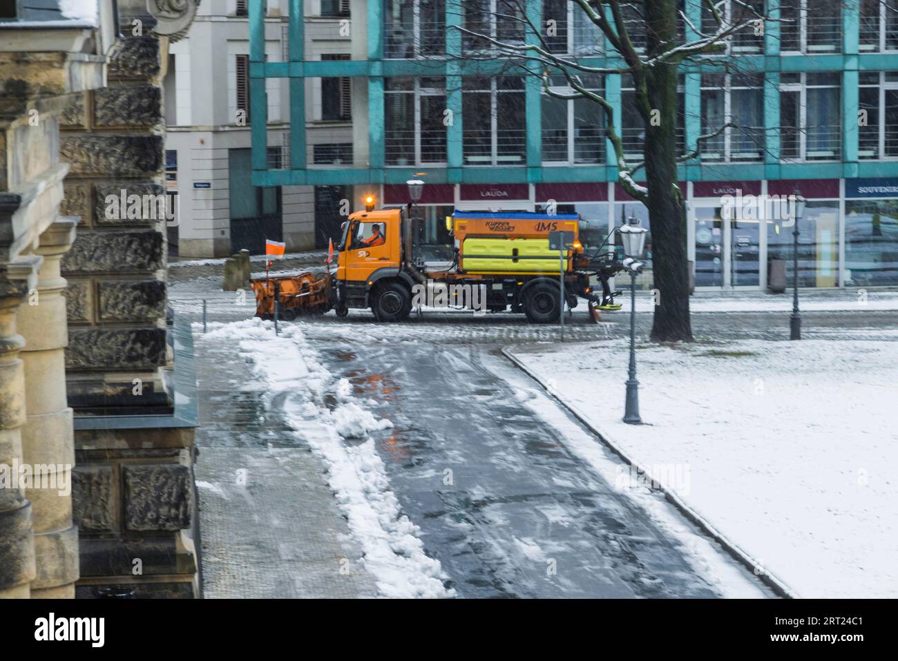 Winter service vehicle at Georg Treu Platz Stock Photo - Alamy