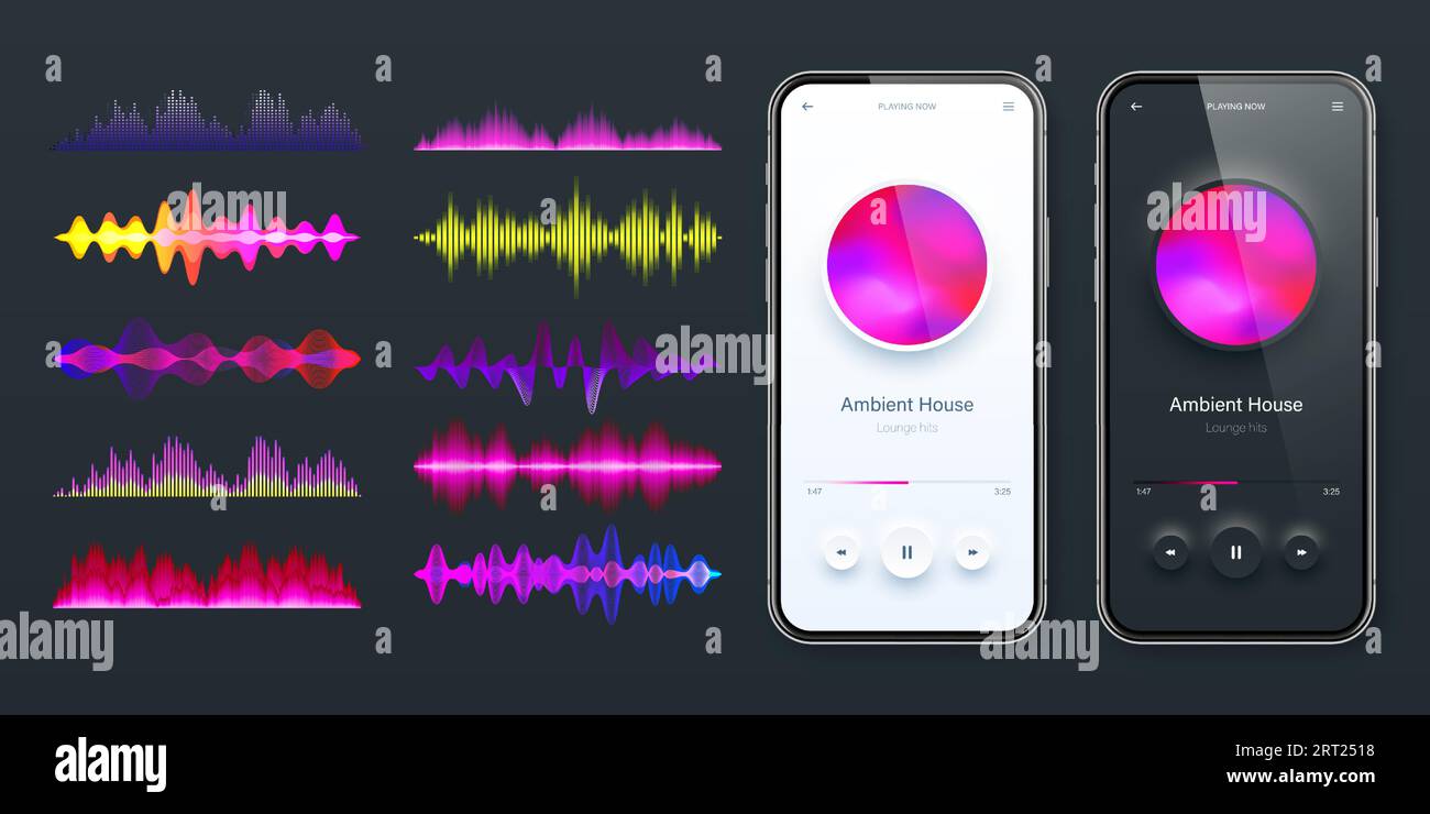 Online audio player user interface, smartphone app UI design. Music ...