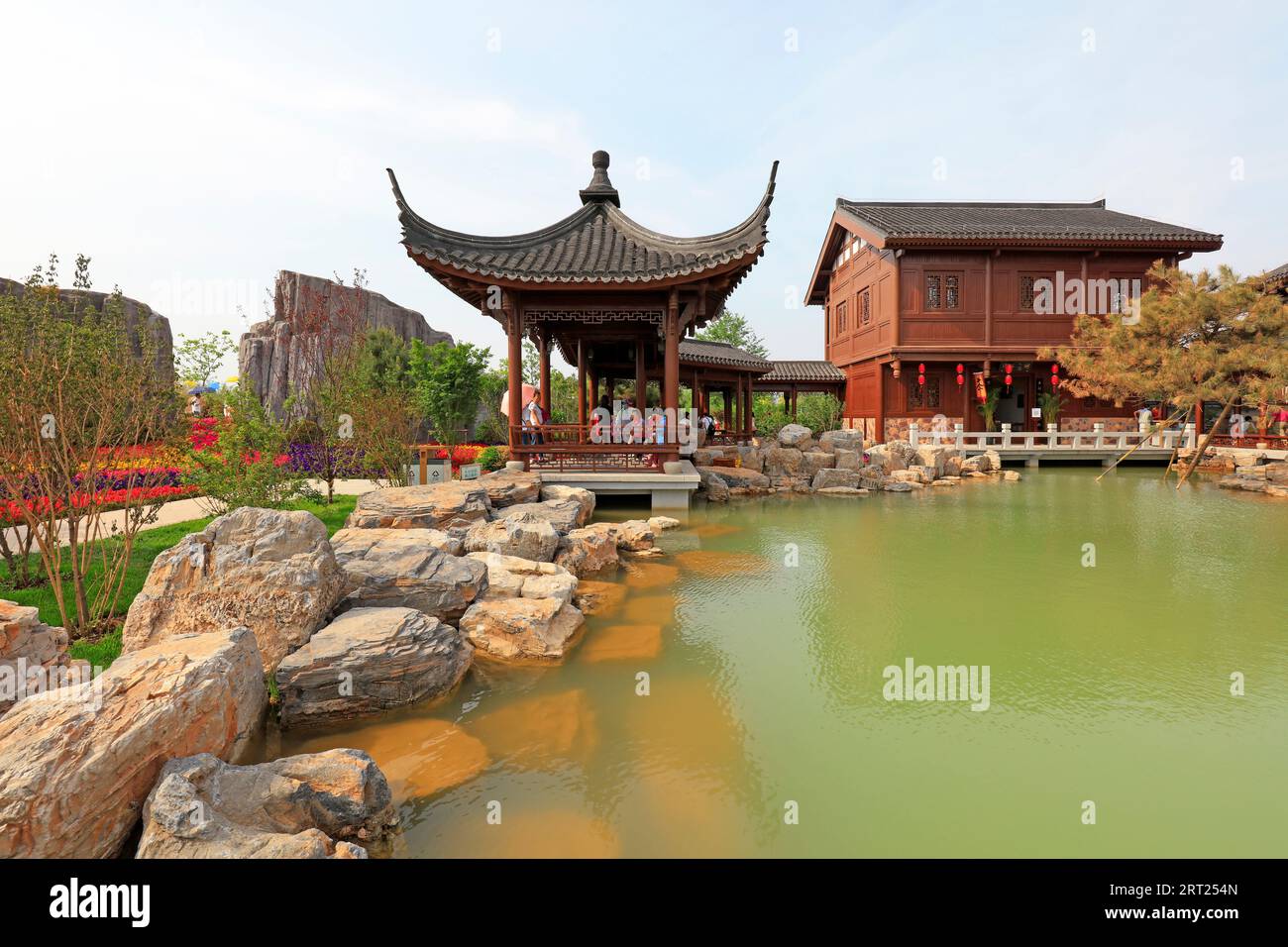 Chinese classical architecture in a park Stock Photo - Alamy