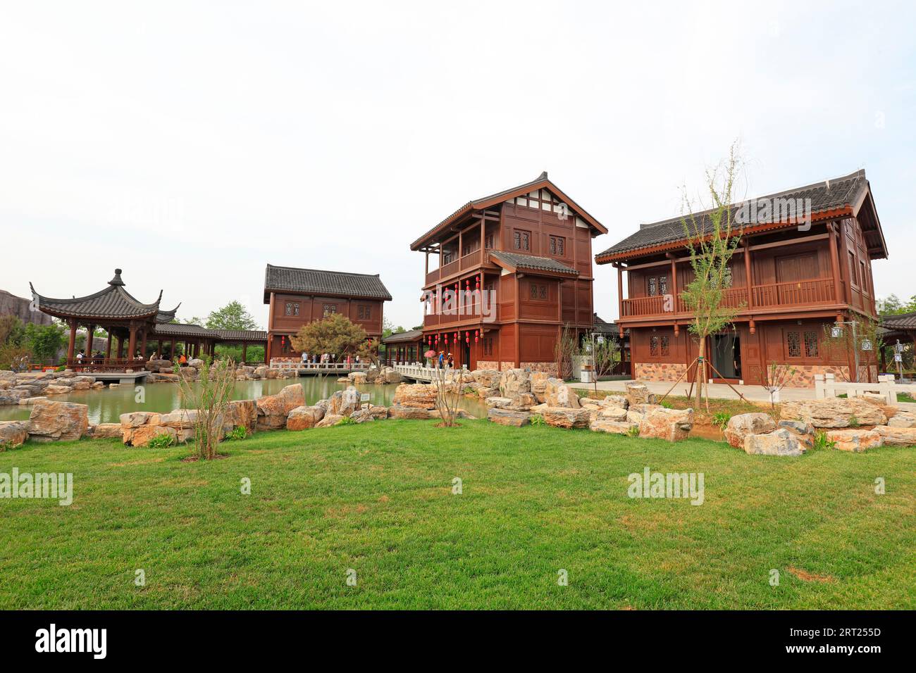 Chinese classical architecture in a park Stock Photo - Alamy