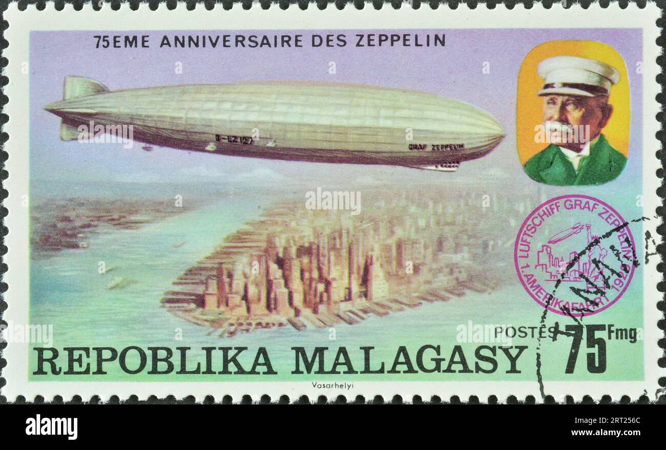 Cancelled postage stamp printed by Grenada, that celebrates 75th ...