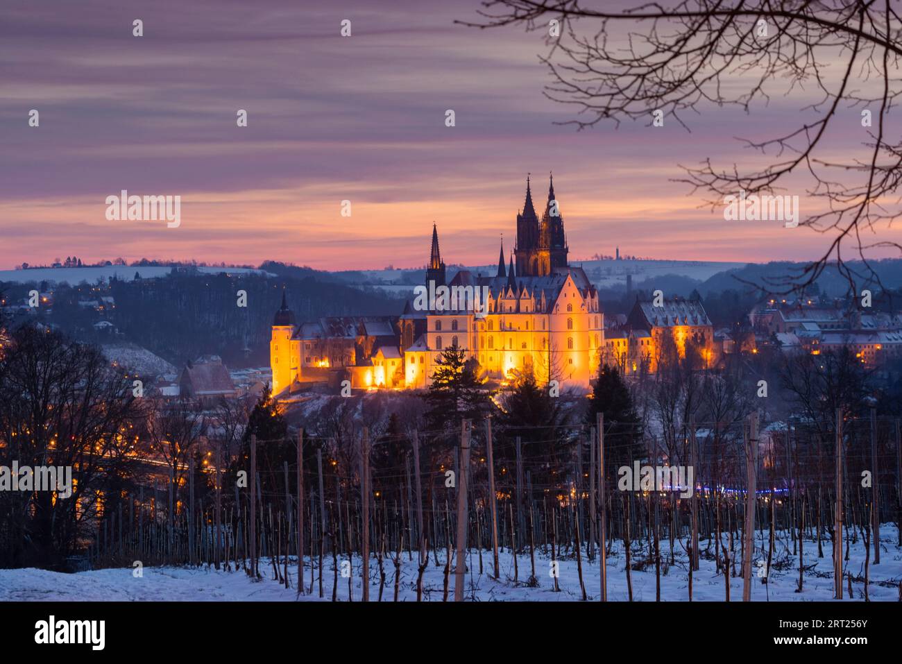 View from the Proschwitz Winery of Meissen Castle Hill with ... View from the Proschwitz Winery of Meissen Castle Hill with ...