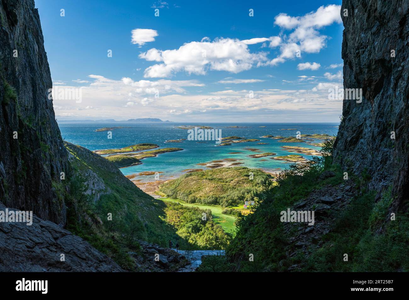 View from Torghatten towards the island of Leka, Norway Stock Photo - Alamy