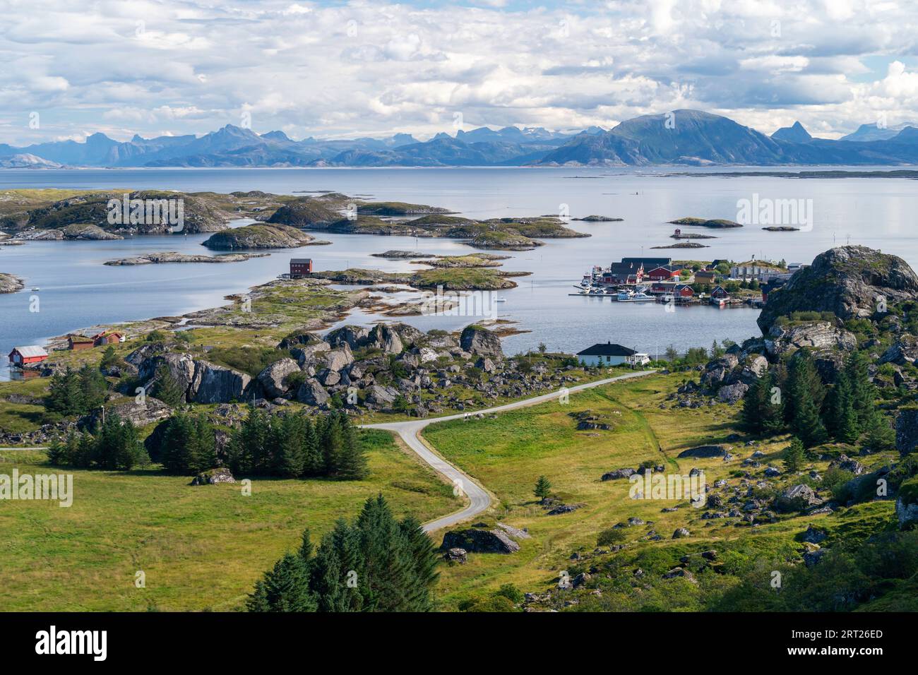 View over the island of Lovund towards the the norwegian coast Stock ...