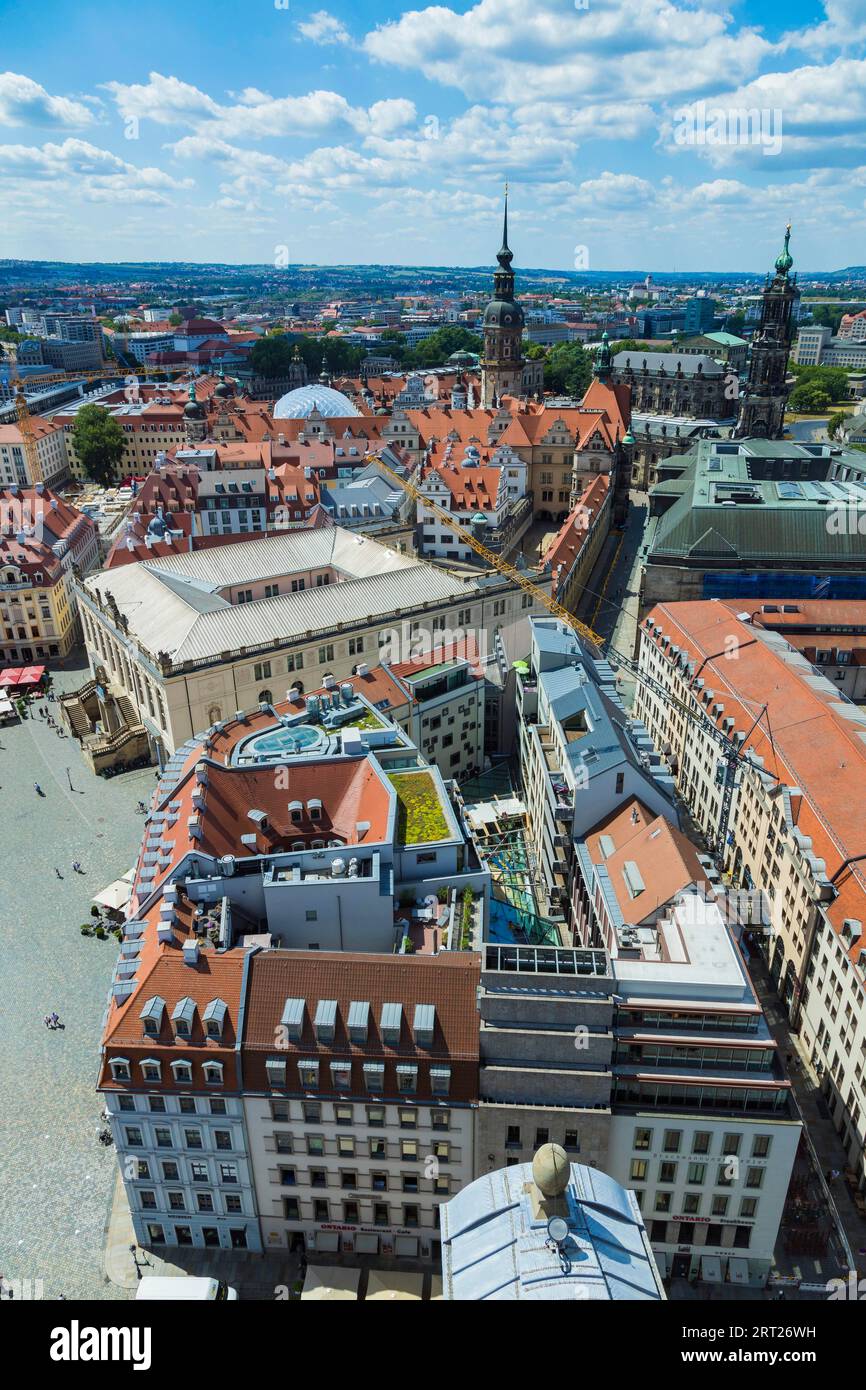 View from the lantern of the Dresden Church of Our Lady below the newly ...