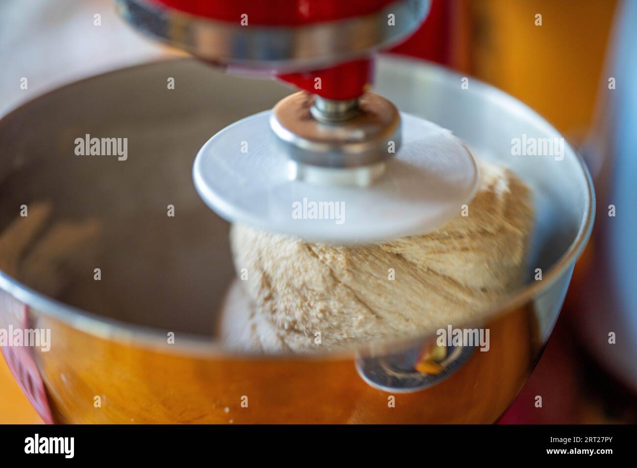 mixing bread dough in a kitchen Stock Photo - Alamy