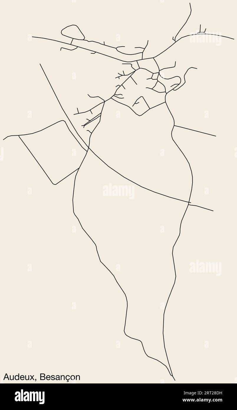 Street roads map of the AUDEUX COMMUNE, BESANCON Stock Vector Image ...