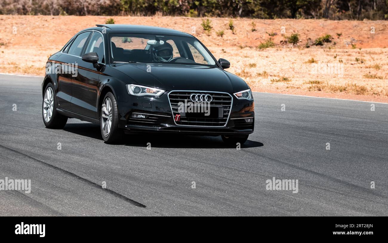 The front view of an Audi A3 on a track racing Stock Photo - Alamy