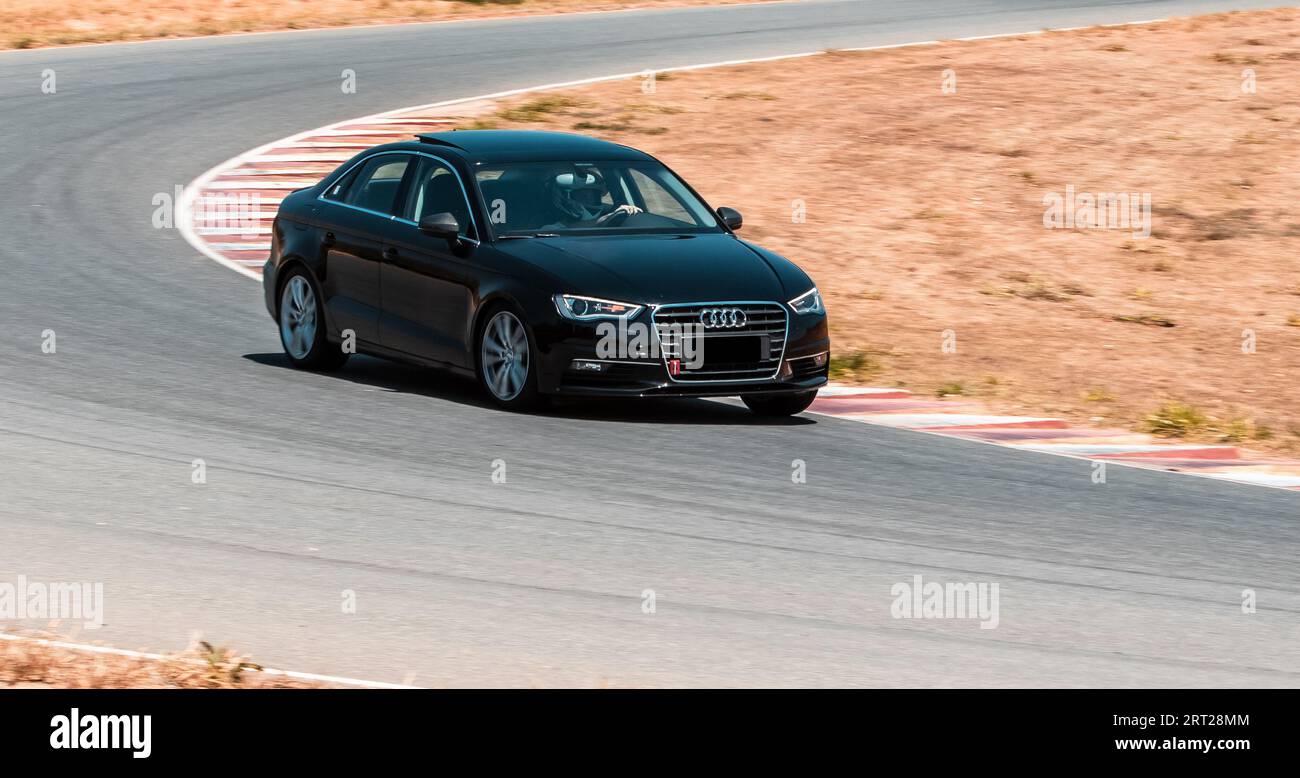 The front view of an Audi A3 on a track racing Stock Photo - Alamy
