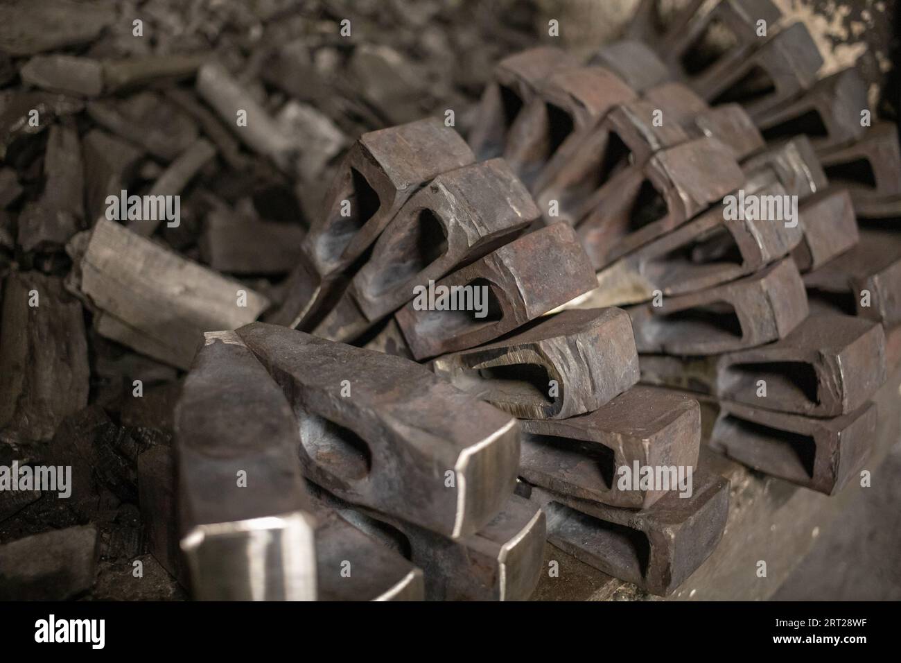 blacksmith tools and metal blanks in privet forge Stock Photo - Alamy