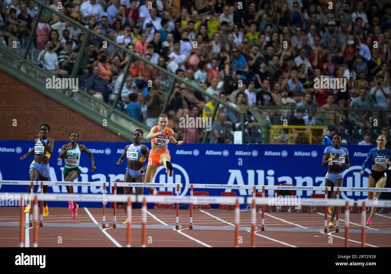 Femke Bol of the Netherlands competing in the women’s 400m hurdles at ...