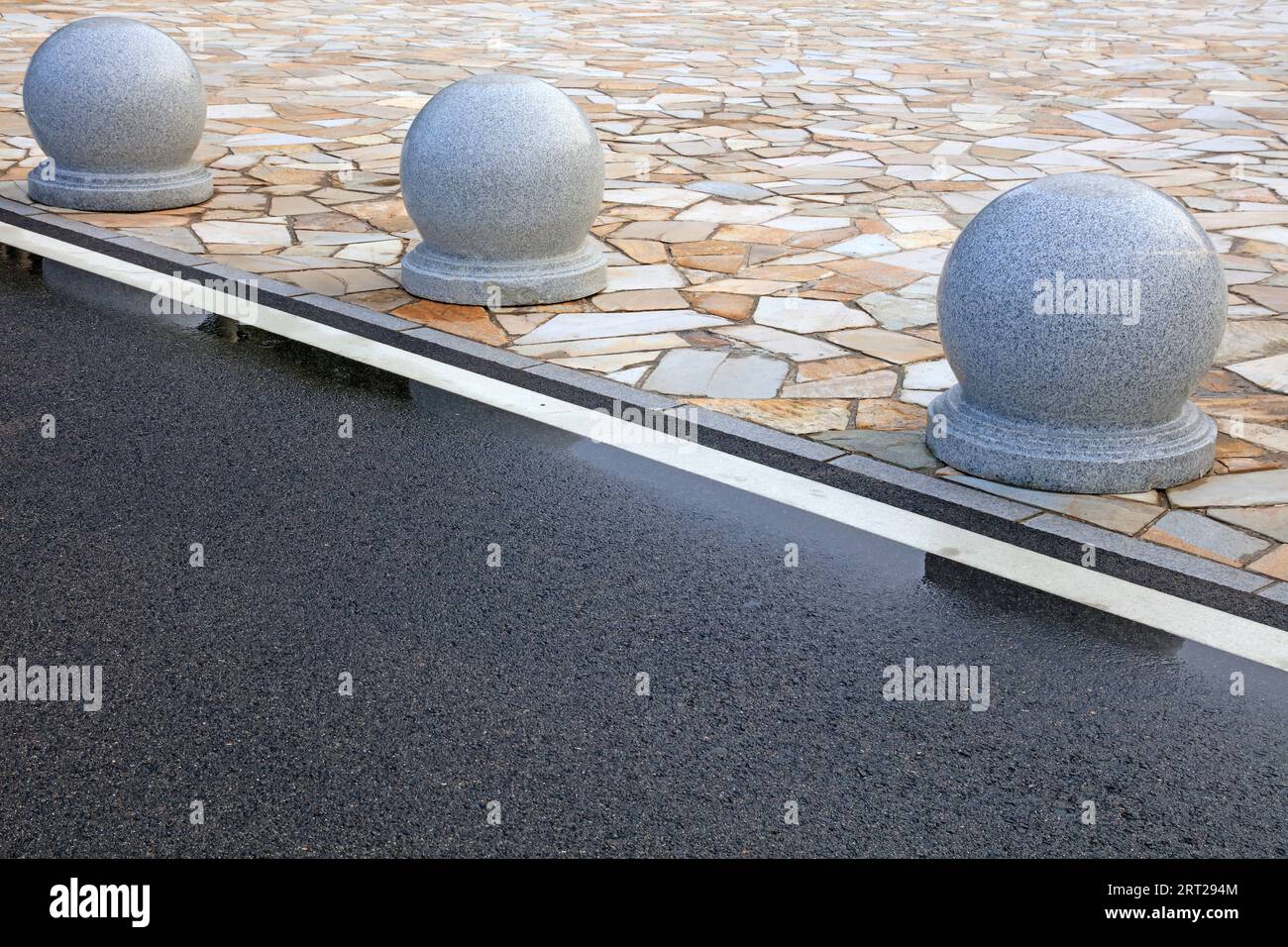 Ball and road in a park Stock Photo - Alamy