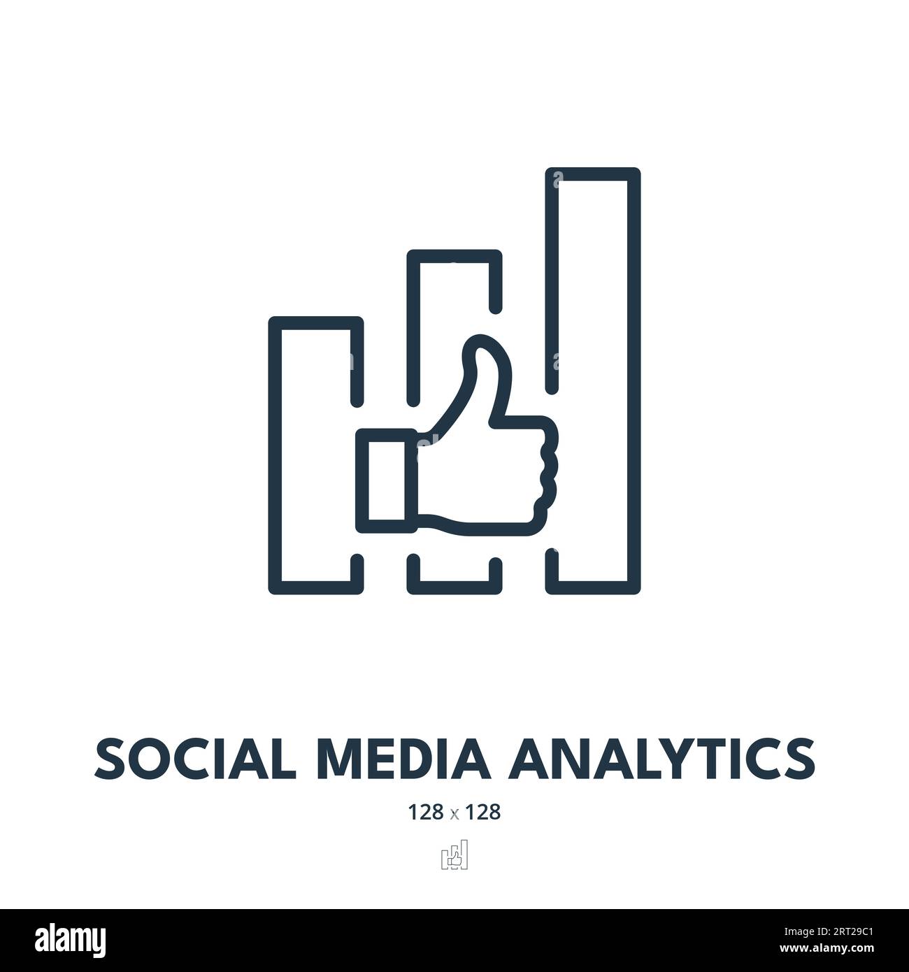 Social Media Analytics Icon. SMM, Analysis, Chart. Editable Stroke ...