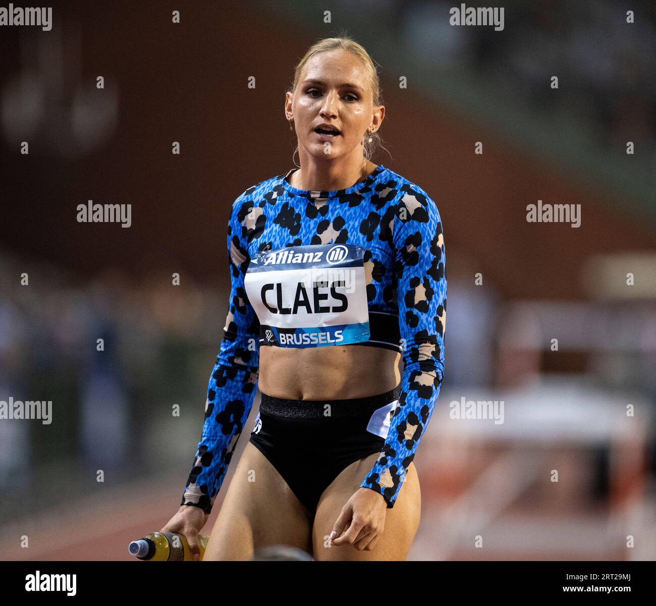 Hanne Claes of Belgium competing in the women’s 400m hurdles at the ...