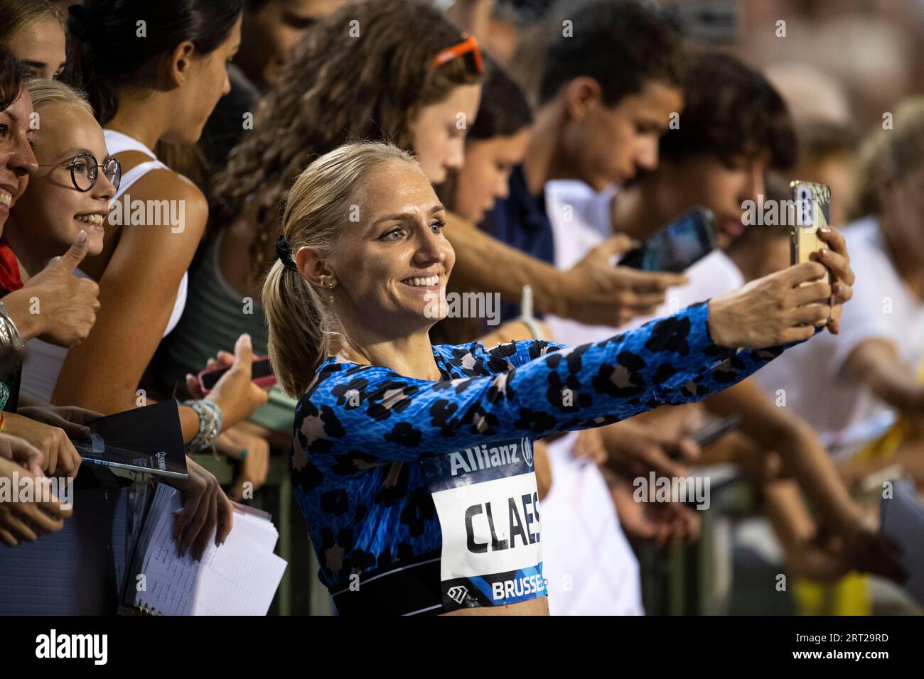 Hanne Claes of Belgium signing autographs after competing in the women ...