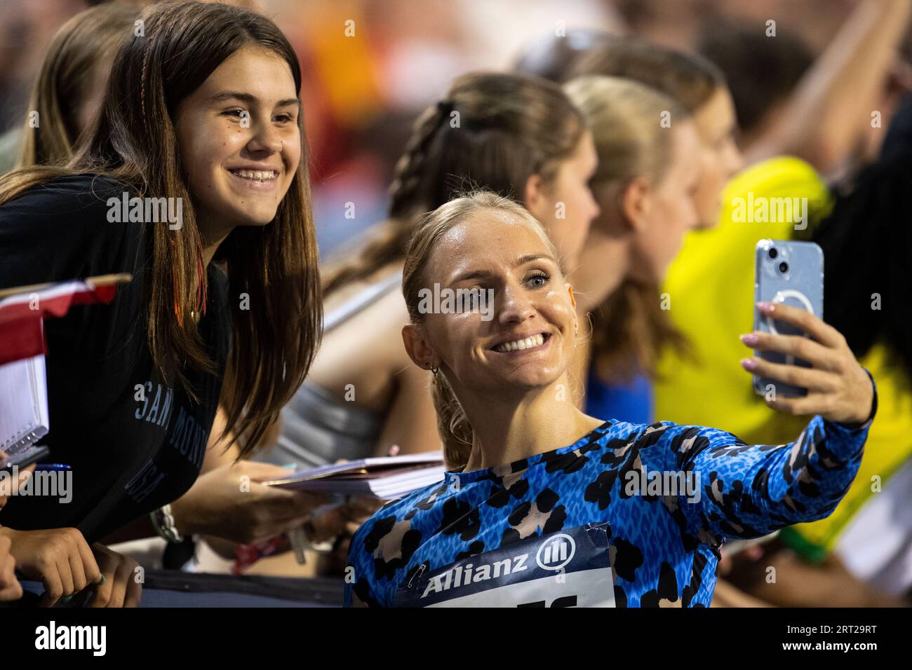 Hanne Claes of Belgium signing autographs after competing in the women ...